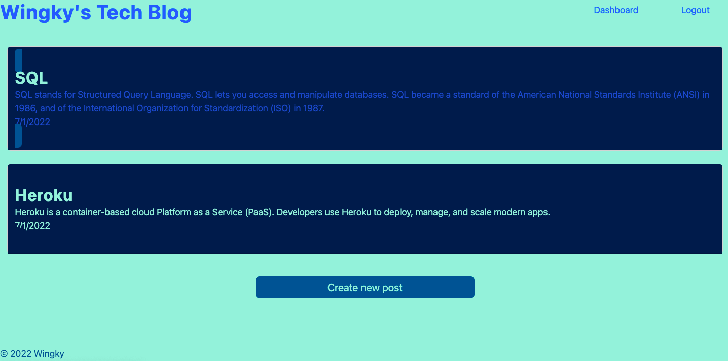GitHub - Wingky1208/Tech-blog: A CMS-style blog application with the MVC paradigm in its ...