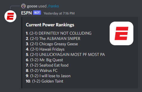 GitHub - ajsiragusa/espn-fantasy-football-discord-bot: Discord bot that ...