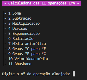 GitHub - amorimlt/Projeto_calculadora: Programa que realiza 11 ...