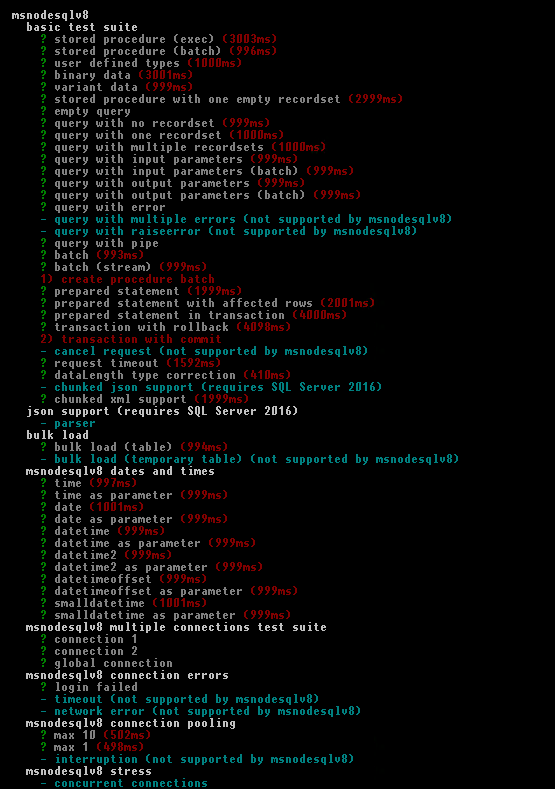 Some tests for node-mssql are failing with msnodesqlv8 0.5.3+ · Issue ...