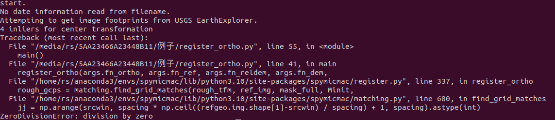 zero Division Error: division by zero · Issue #39 · iamdonovan ...