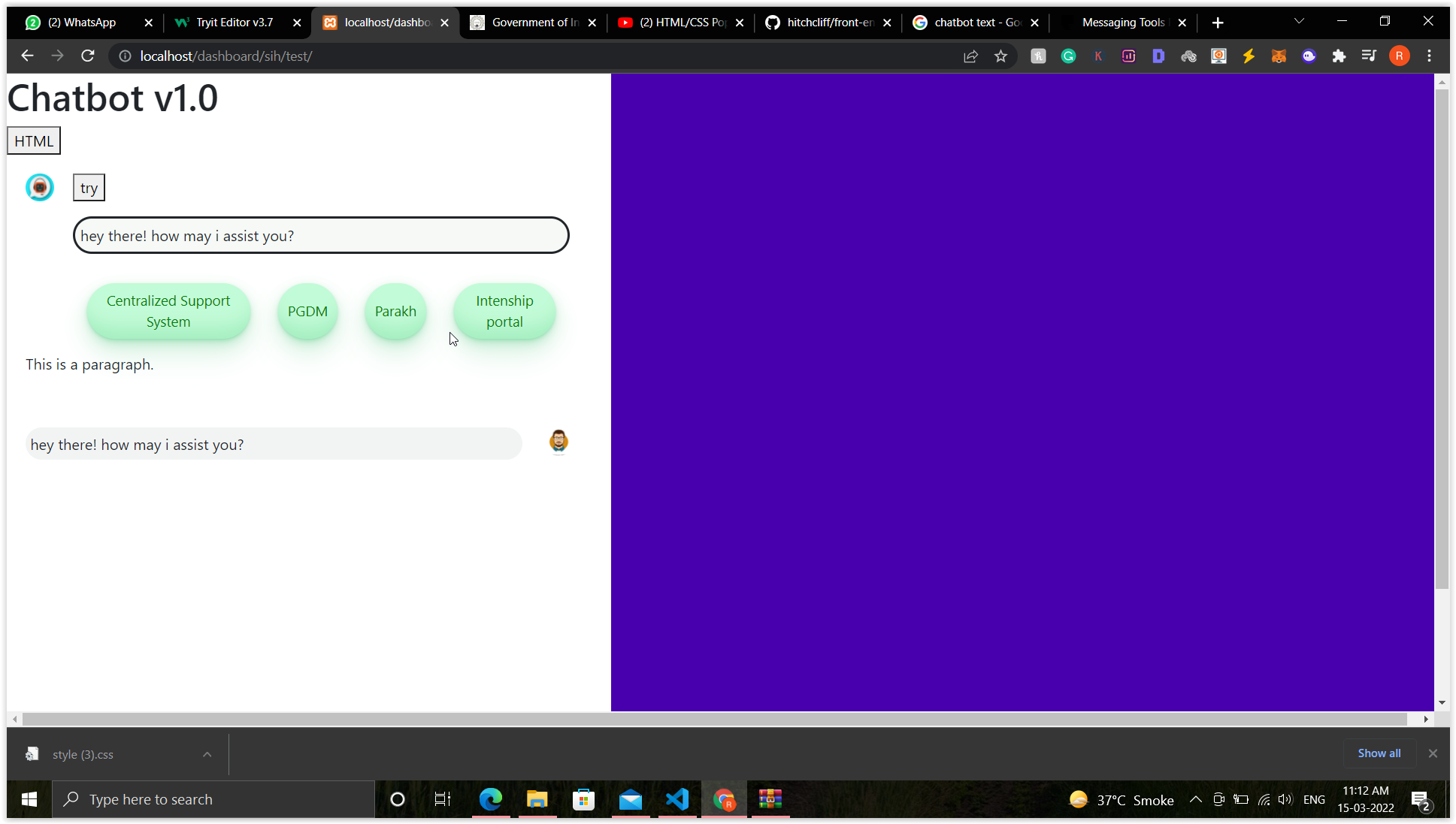 GitHub - ReezTuscano/Chatbot-with-ui-integration