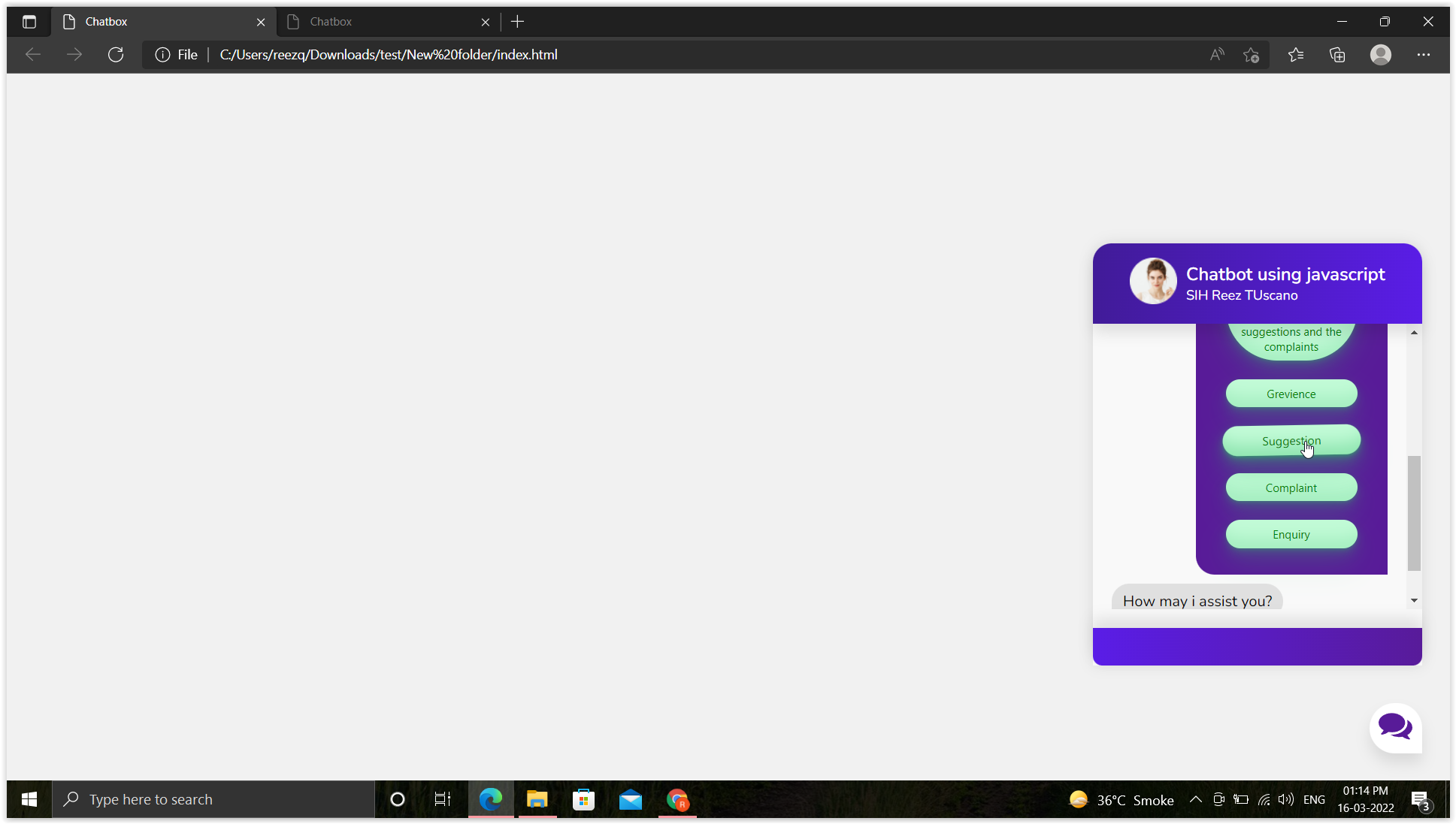 GitHub - ReezTuscano/Chatbot-with-ui-integration