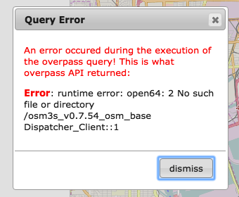 Error: runtime error: open64: 2 No such file or directory /osm3s_v0.7.54_osm_base Dispatcher ...