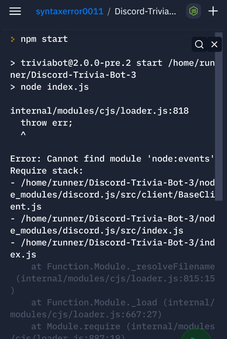 Facing error · Issue #253 · LakeYS/Discord-Trivia-Bot · GitHub