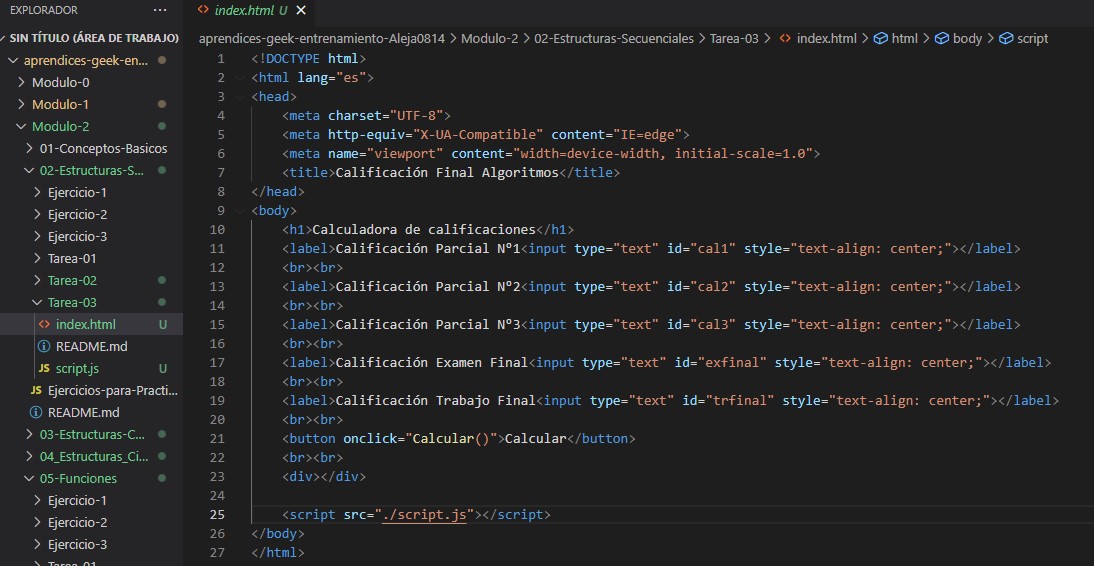 Entrega-Modulo-2-02-Estructuras-Secuenciales-Tarea-03-Ejercicio-3 · Issue #1 · Aleja0814/Modulo2 ...