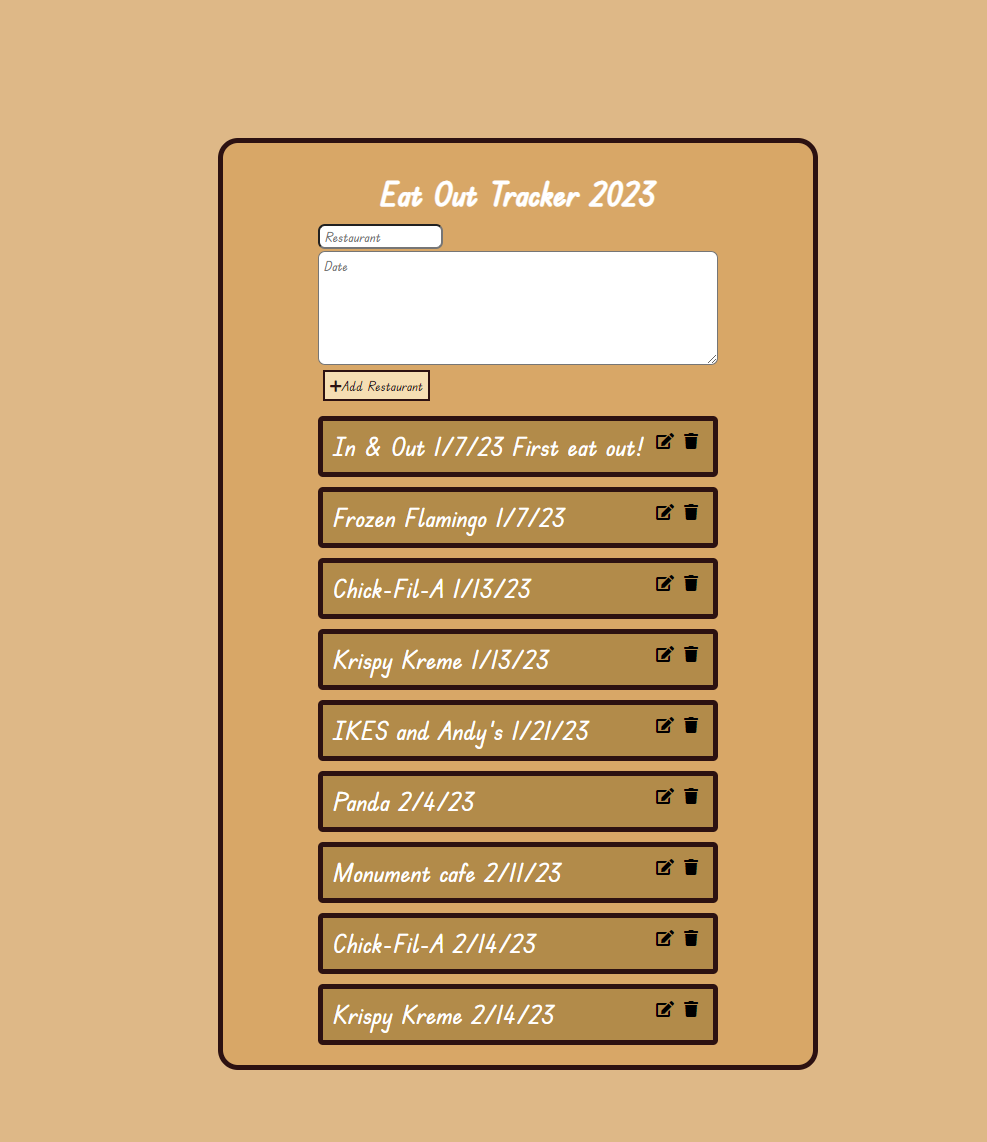 GitHub - EmilieFlores/Restaurant-Tracker