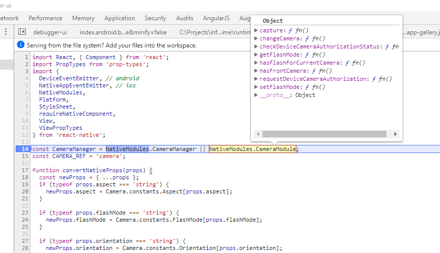 CameraModule is not loading correctly · Issue #15814 · facebook/react ...