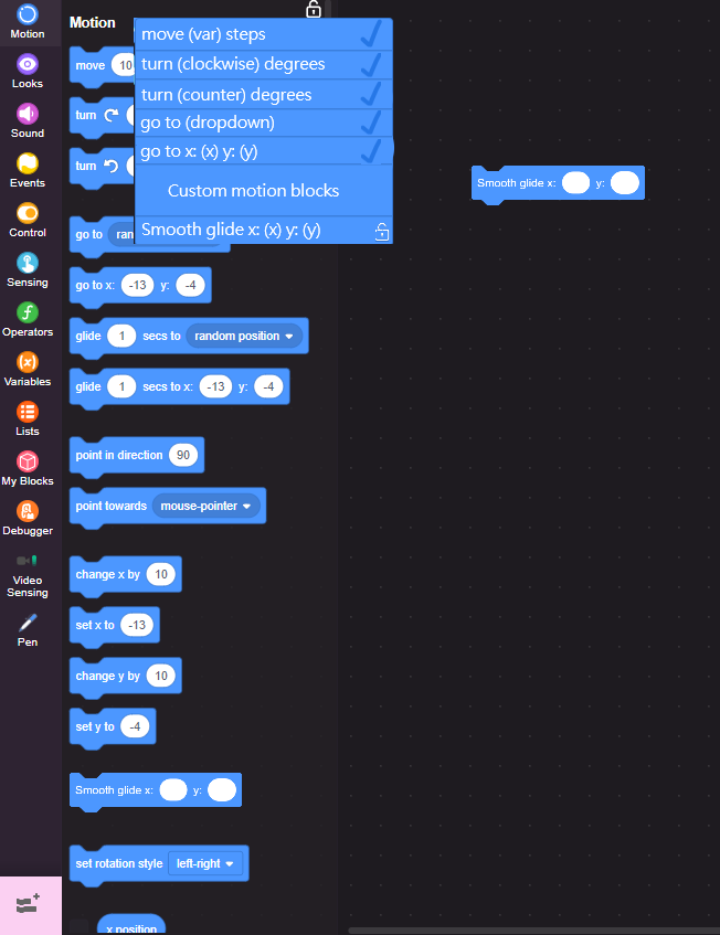 Upgraded custom blocks / block palettes · ScratchAddons ScratchAddons ...