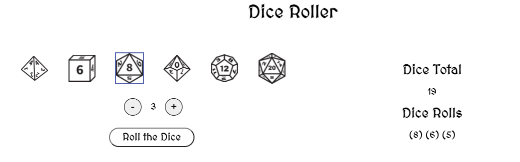 GitHub - BryanBansbach/DiceRoller: Dungeons and Dragons Inspired Dice Roller