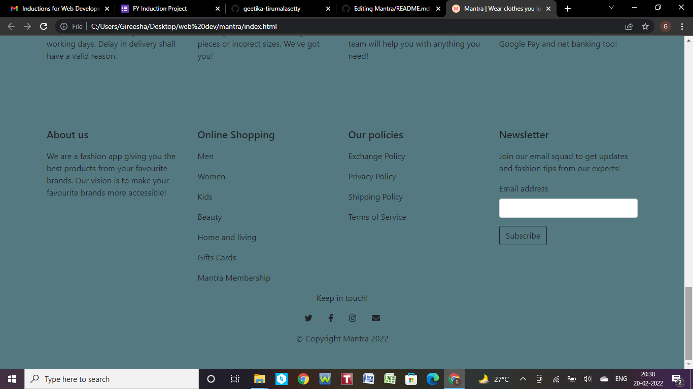 GitHub - geetika-tirumalasetty/Mantra