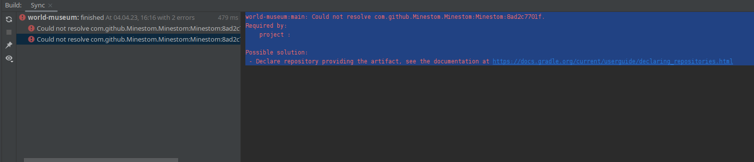 Problem with Gradle loading · Minestom Minestom · Discussion #1817 · GitHub