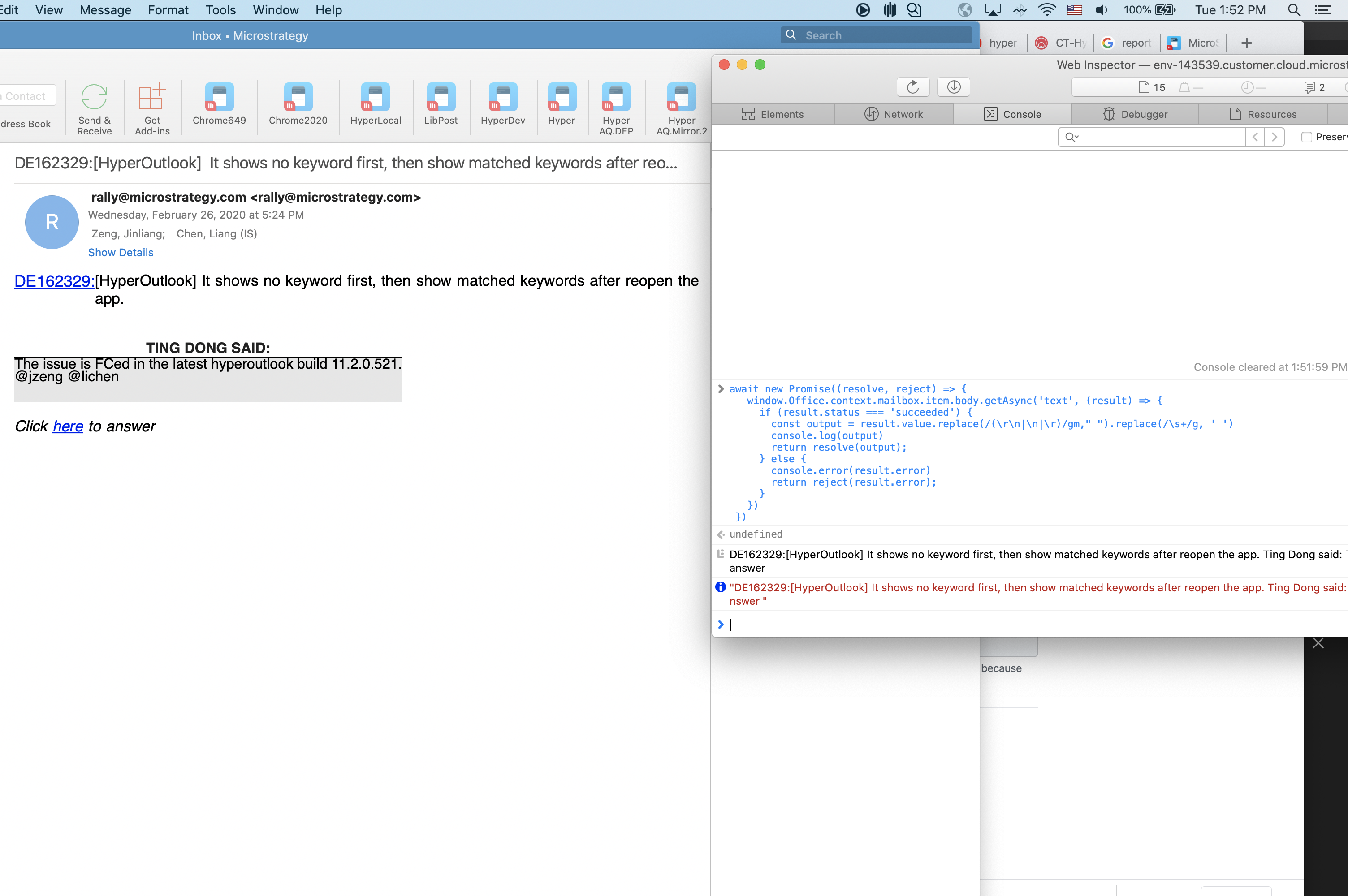 body.getAsync returns different value in native outlook and OutlookWeb in different browsers ...