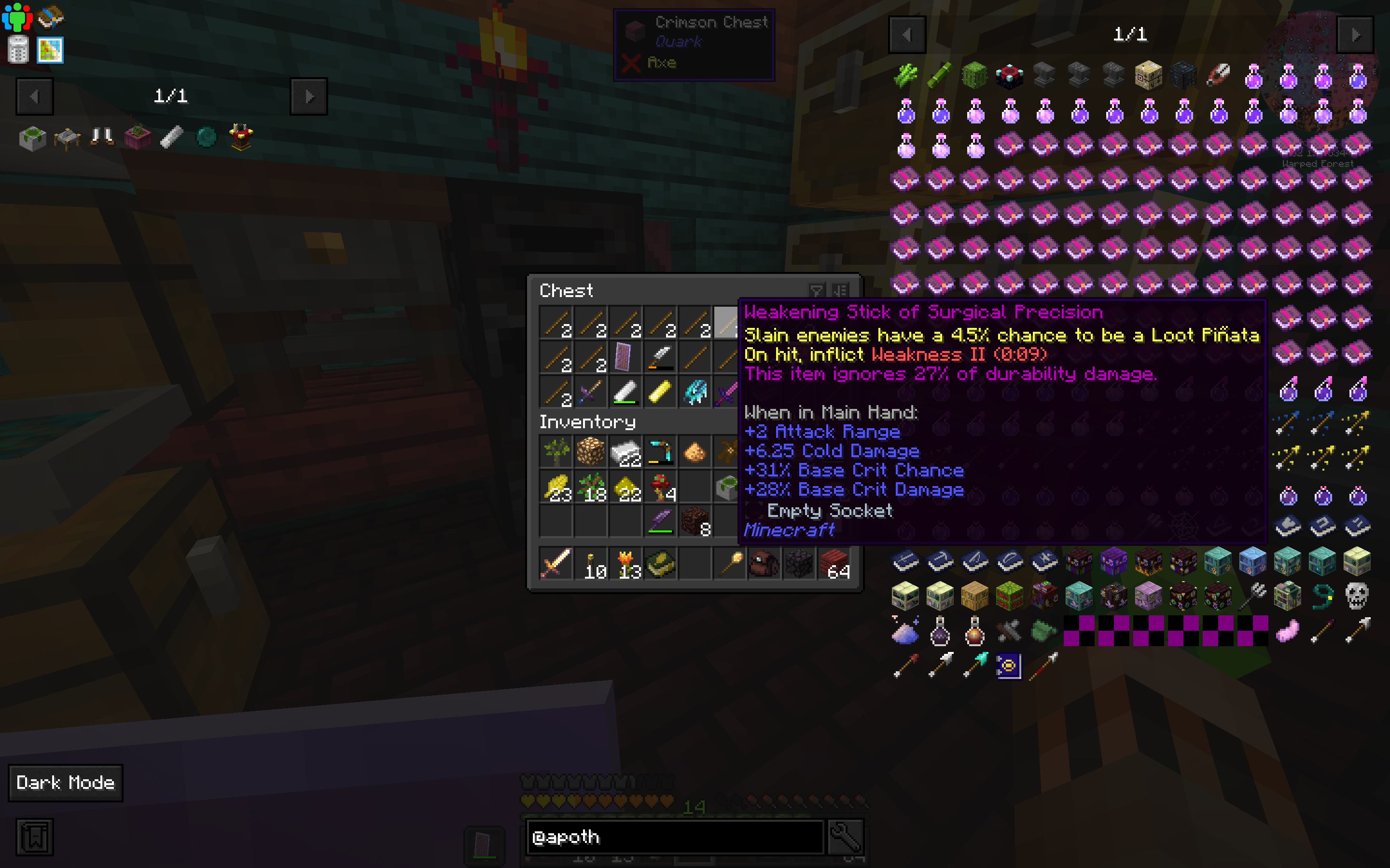 Apotheosis tables not craftable and random sticks · Issue #2305 ...