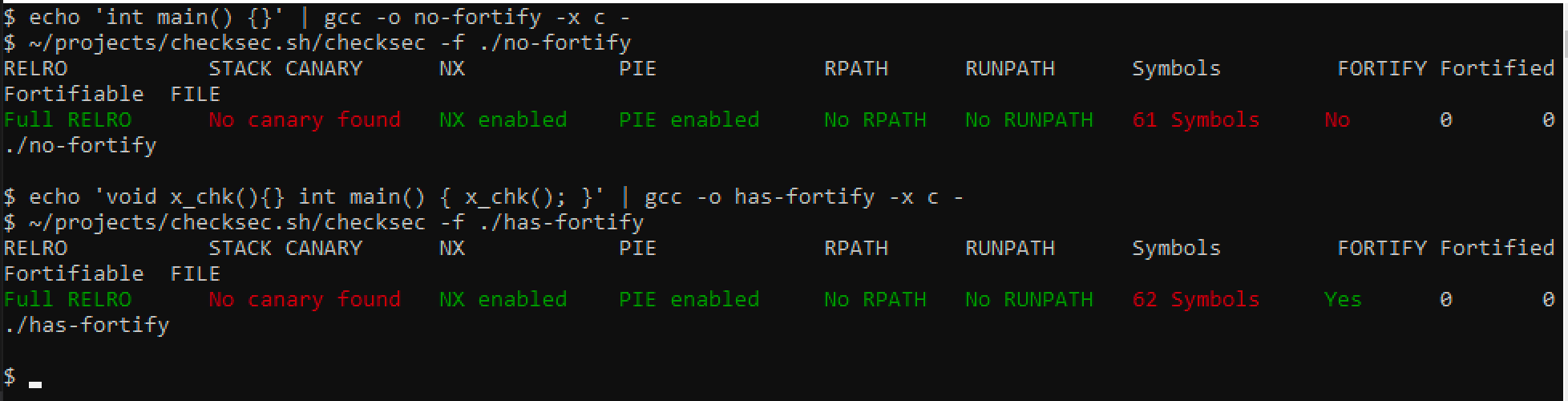 Fortify source false positives · Issue #103 · slimm609/checksec · GitHub