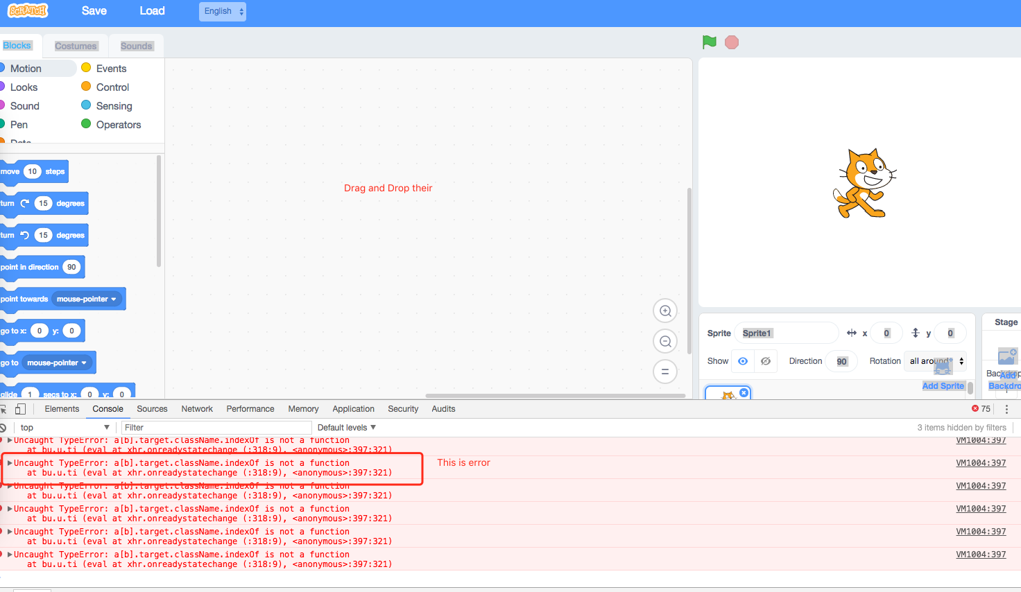 blocks edit view Drag and Drop error · Issue #707 · scratchfoundation/scratch-gui · GitHub