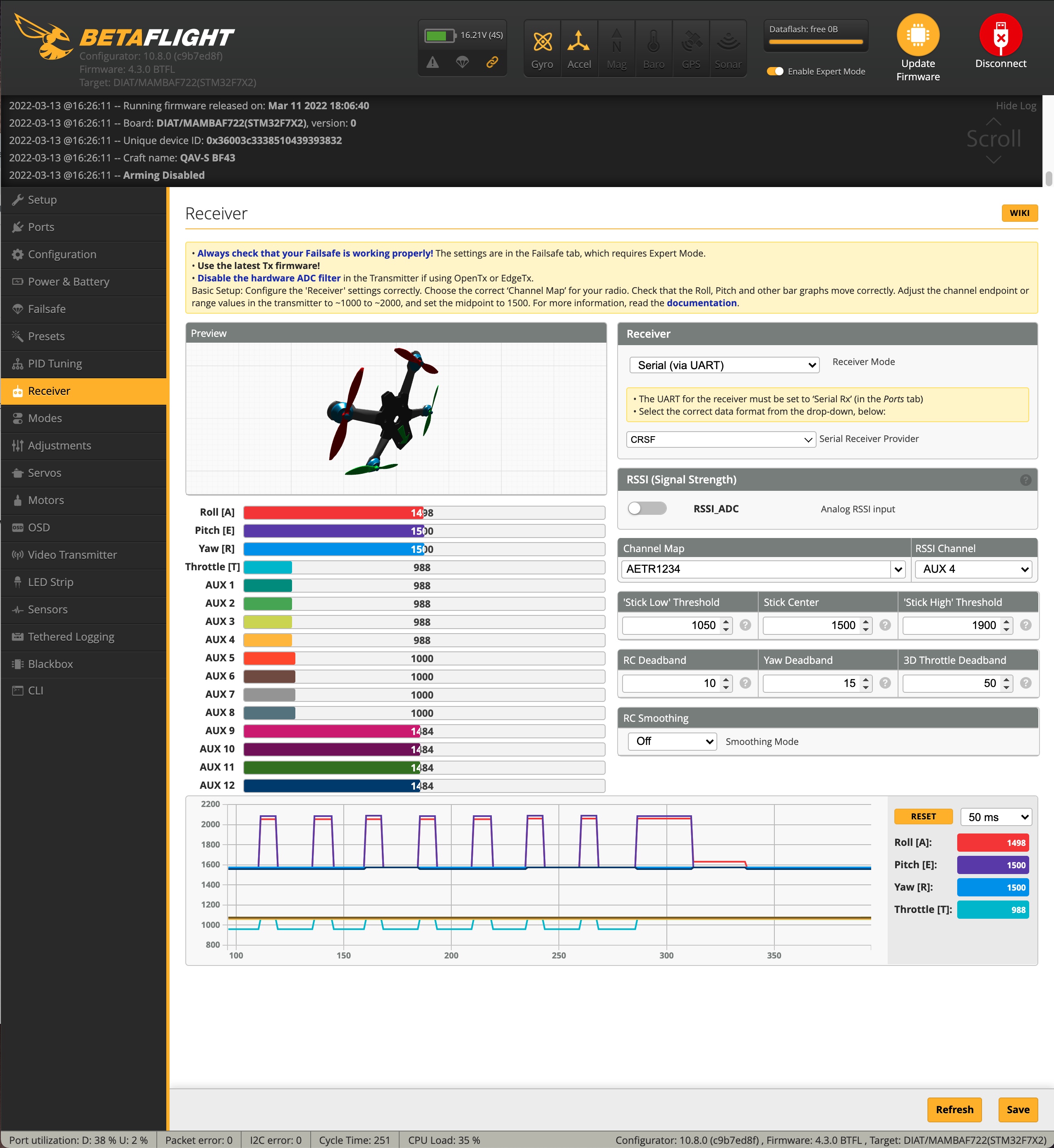 Disarm/Fail safe HGLRC F722 · Issue #11396 · betaflight/betaflight · GitHub