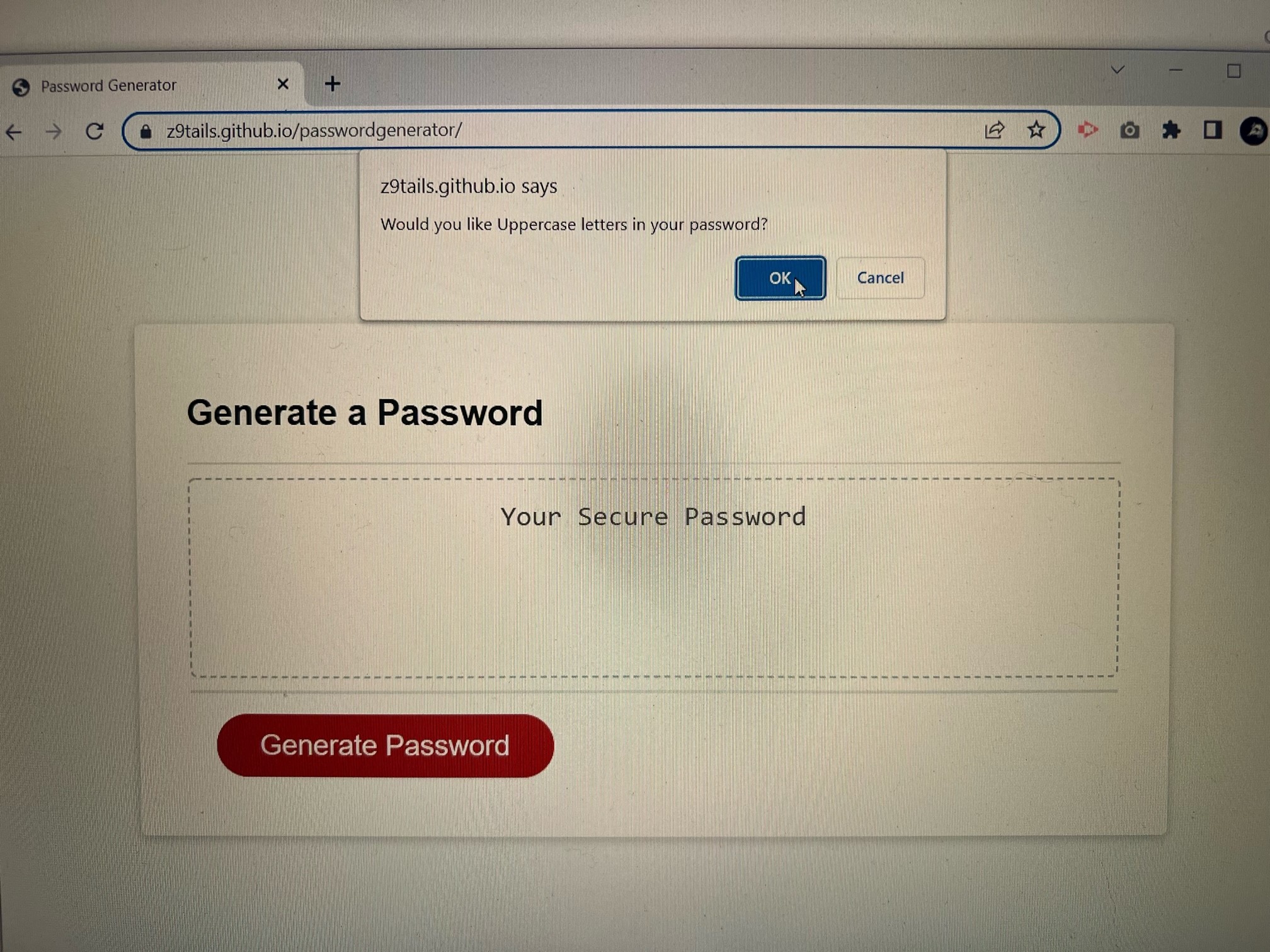 GitHub - Z9tails/passwordgenerator: 'non' secure password generator