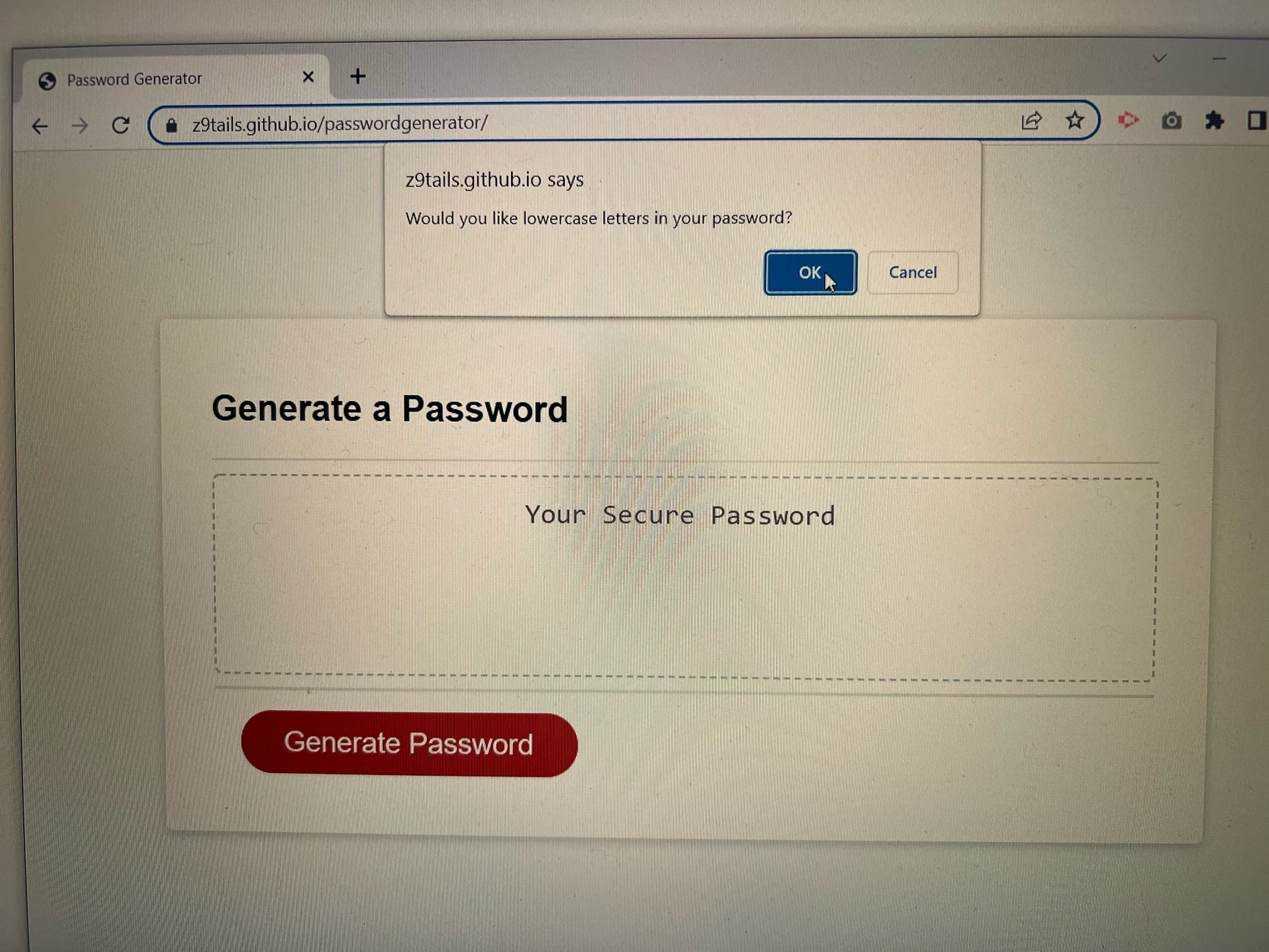 GitHub - Z9tails/passwordgenerator: 'non' secure password generator