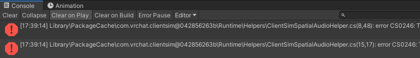 Error after package import · Issue #14 · vrchat-community/ClientSim ...
