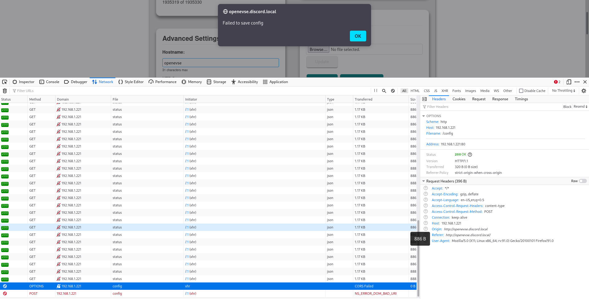 CORS - OpenEVSE save broken when connecting using hostname · Issue #231 · OpenEVSE/openevse ...