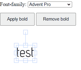 rendering wrong font family when applying bold/italic (if text object dimensions do not increase ...