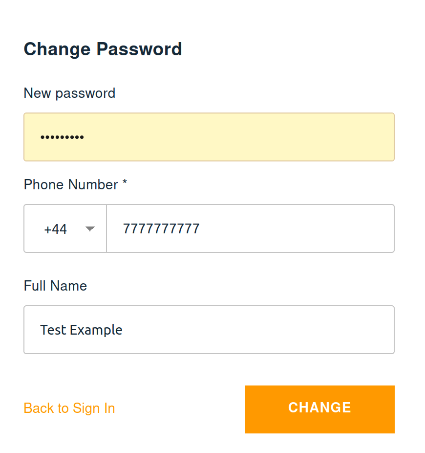Changing temporary password fails due to phone number issue @aws-amplify/ui-angular · Issue ...