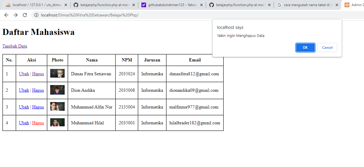 GitHub - dimasfitras/uts_crud: Ujian Tengah Semester Pemrograman Web