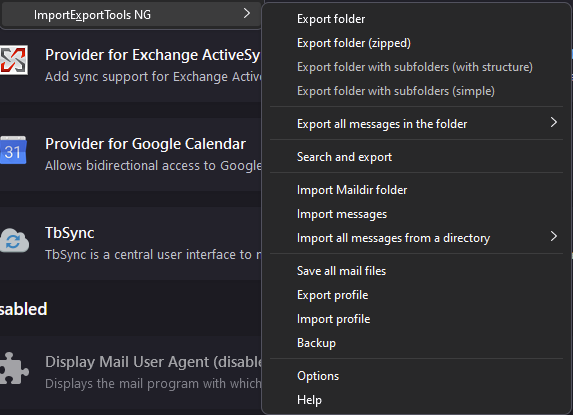 Option To Import Mbox Missing Entirely Only Have Import Maildir · Issue 371 · Thunderbird