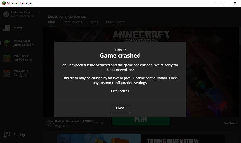 Cannot launch game through minecraft launcher · Issue #147 ...