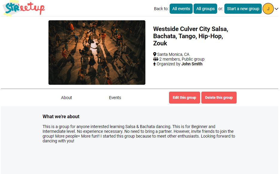 GitHub - ZRonzan/street-up: Mod 4 and 5 - Meetup clone backend and frontend