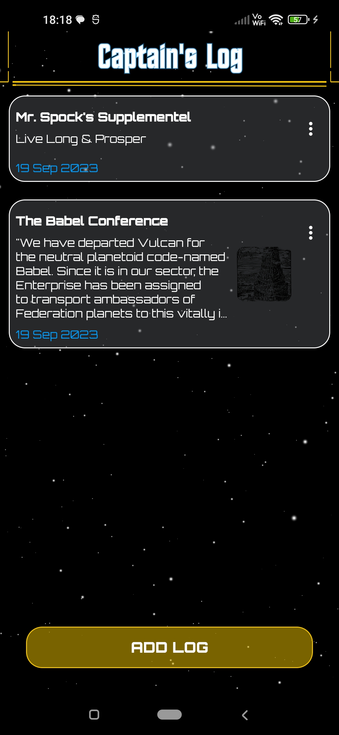 GitHub - Cevik10/CaptainsLogApplication: Captain's Log: Dive into the Star Trek Universe with an ...