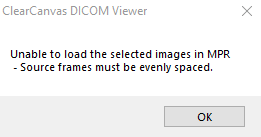MPR error : source frames must be evenly spaced · Issue #281 · ClearCanvas/ClearCanvas · GitHub