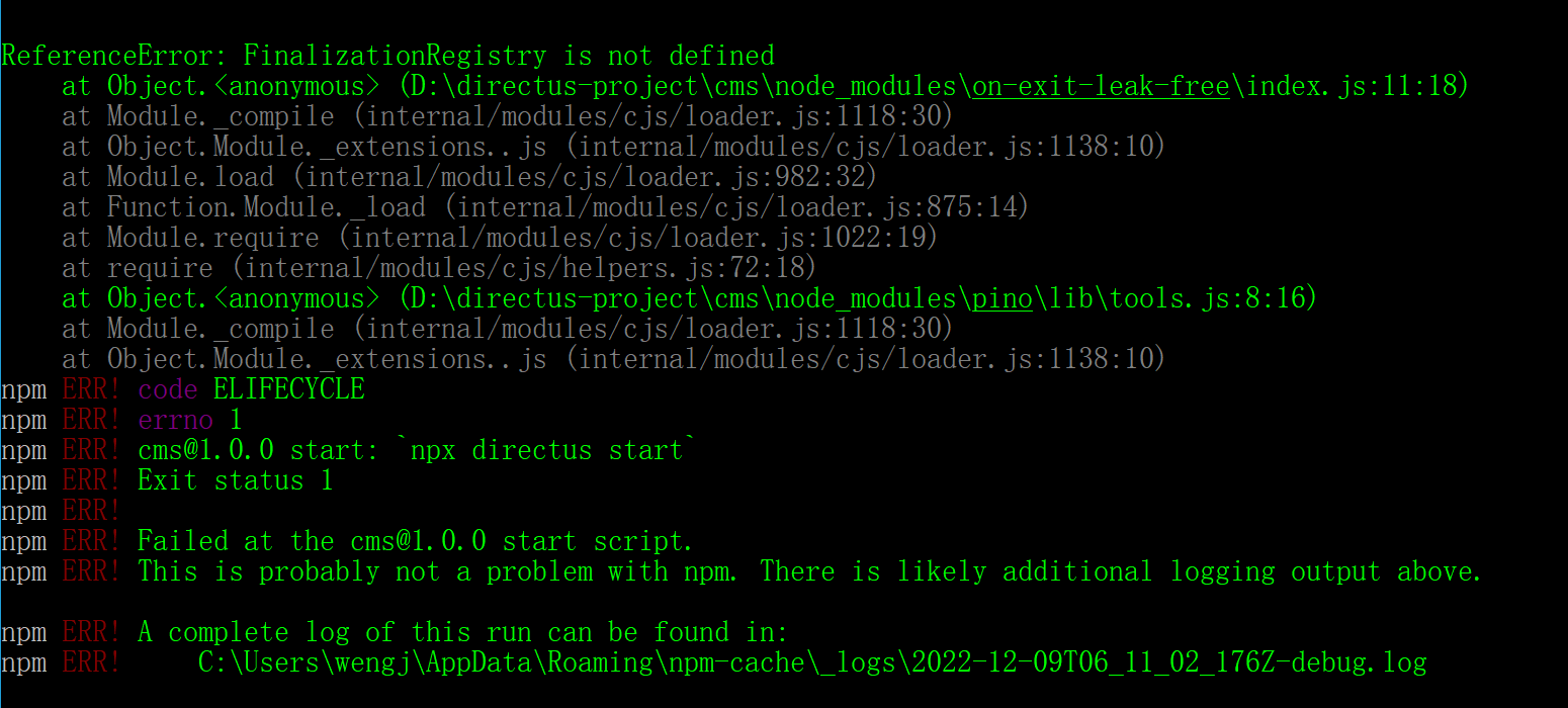 directus isn't compatible with node v13.14.0 · Issue #16764 · directus/directus · GitHub