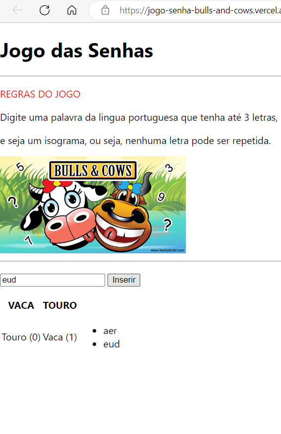 GitHub - yuridevnba/JogoSenha-Bulls-and-Cows-: O jogo é jogado em ...