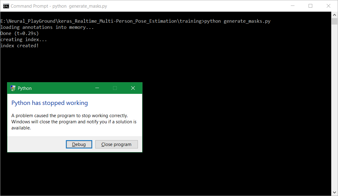 Pythonapi Crash When Run On Windows · Issue 110 · Cocodataset Cocoapi · Github