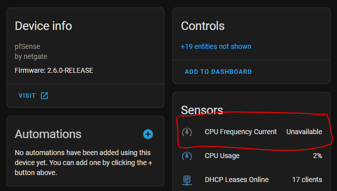 CPU Frequency shows 'Unavailable' · Issue #109 · travisghansen/hass-pfsense · GitHub