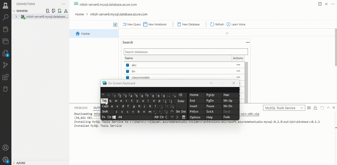 A11y_MySQLextensionforAzureDataStudio_Connect to a MySQL Server_High Contrast:In High Contrast ...