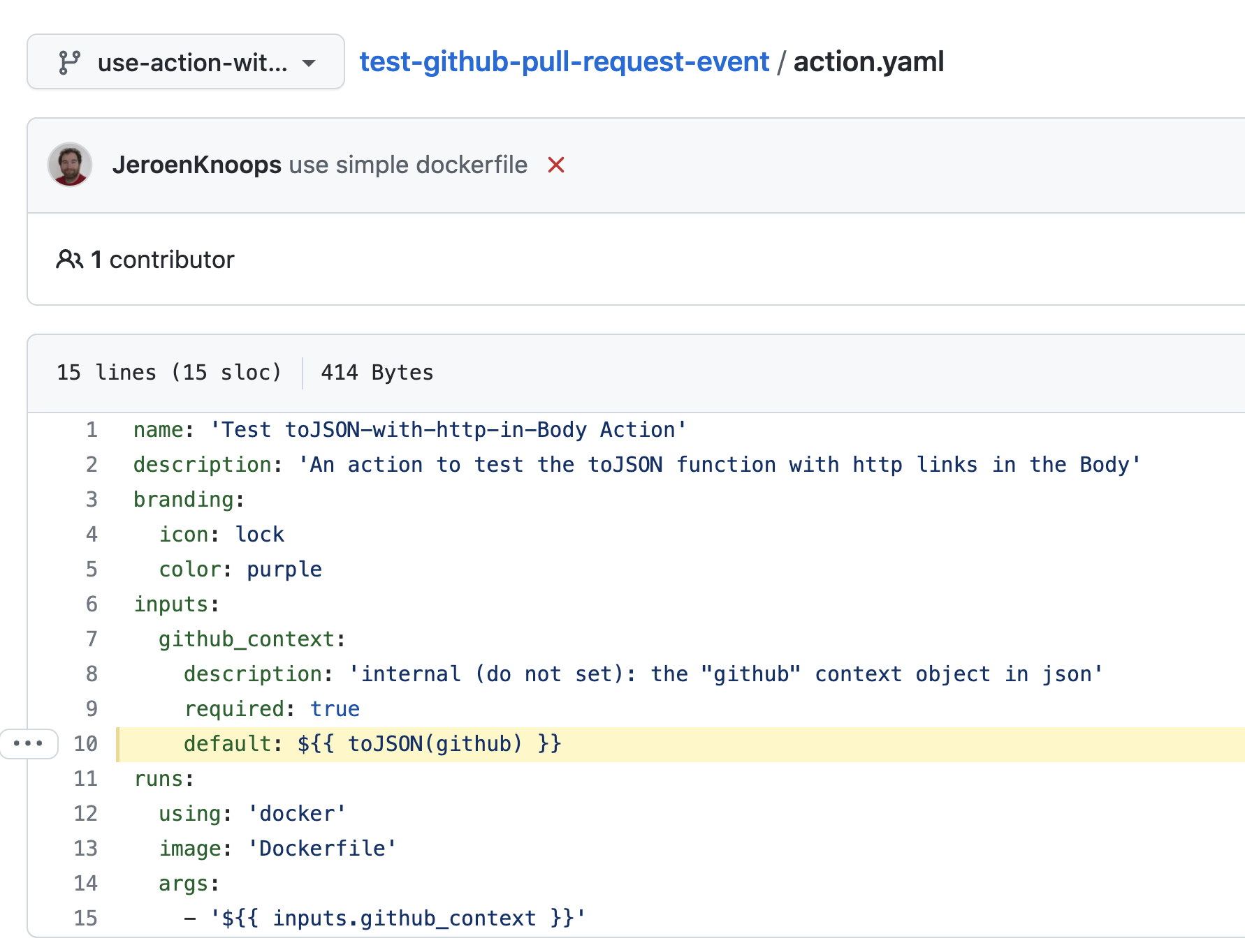 GitHub cannot handle the github context for pull_requests with html. `toJSON` fails. · Issue ...