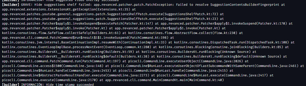 Error Hide suggestions shelf patch · Issue #1393 · inotia00/ReVanced_Extended · GitHub