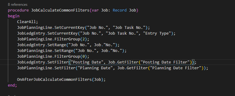 Codeunit 1008 - JobCalculateCommonFilters - Parameters required · Issue #16401 · microsoft ...