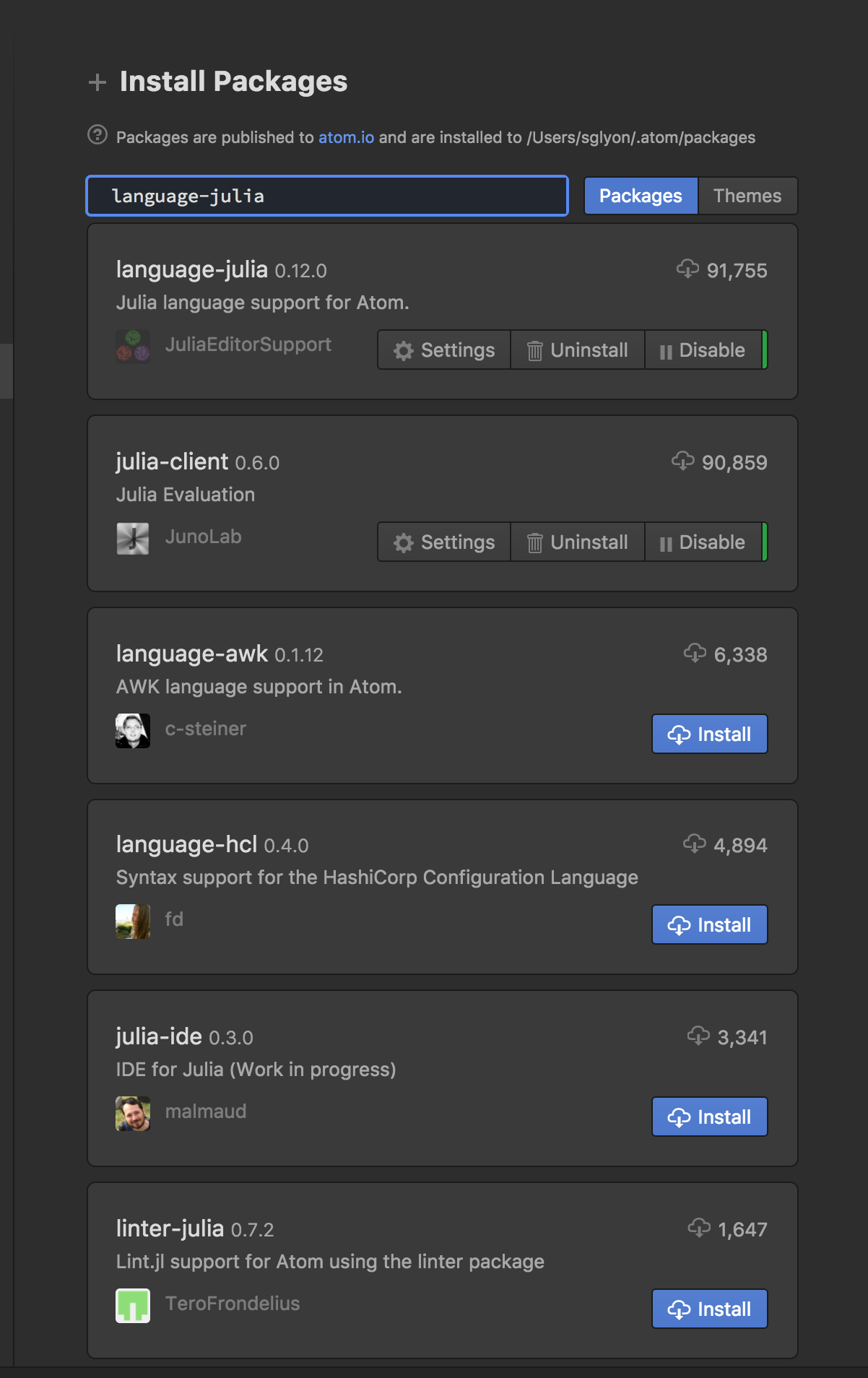 Intalling the Julia Language package in atom · Issue #114 · JuliaEditorSupport/atom-language ...