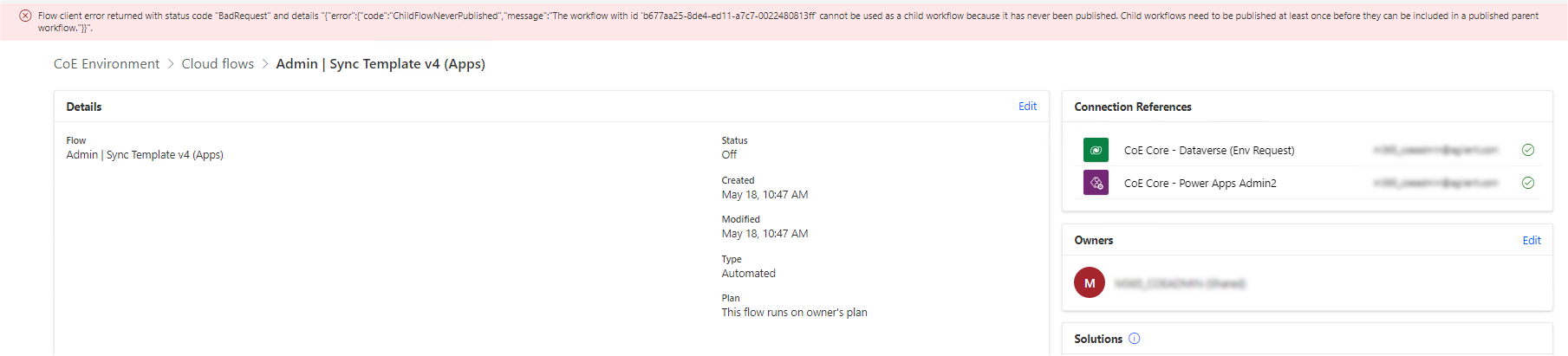 [CoE Starter Kit - BUG] Unable to turn on 3 CoE flows · Issue #5574 · microsoft/coe-starter-kit ...