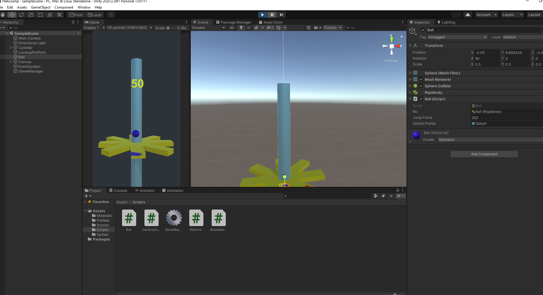 GitHub - oktaytezcan/HelixJump: Similar 3d HelixJump game ı made.