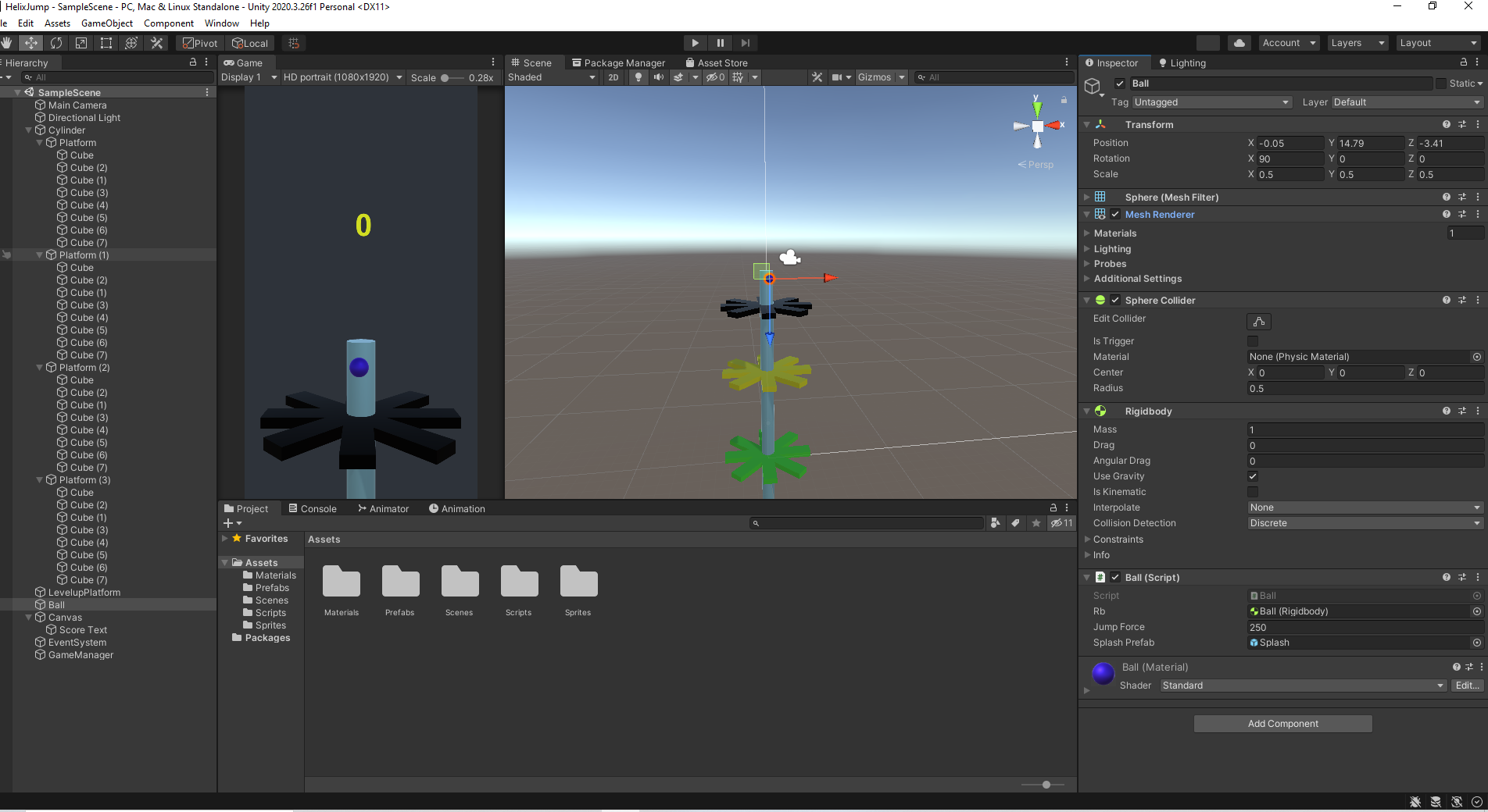 GitHub - oktaytezcan/HelixJump: Similar 3d HelixJump game ı made.