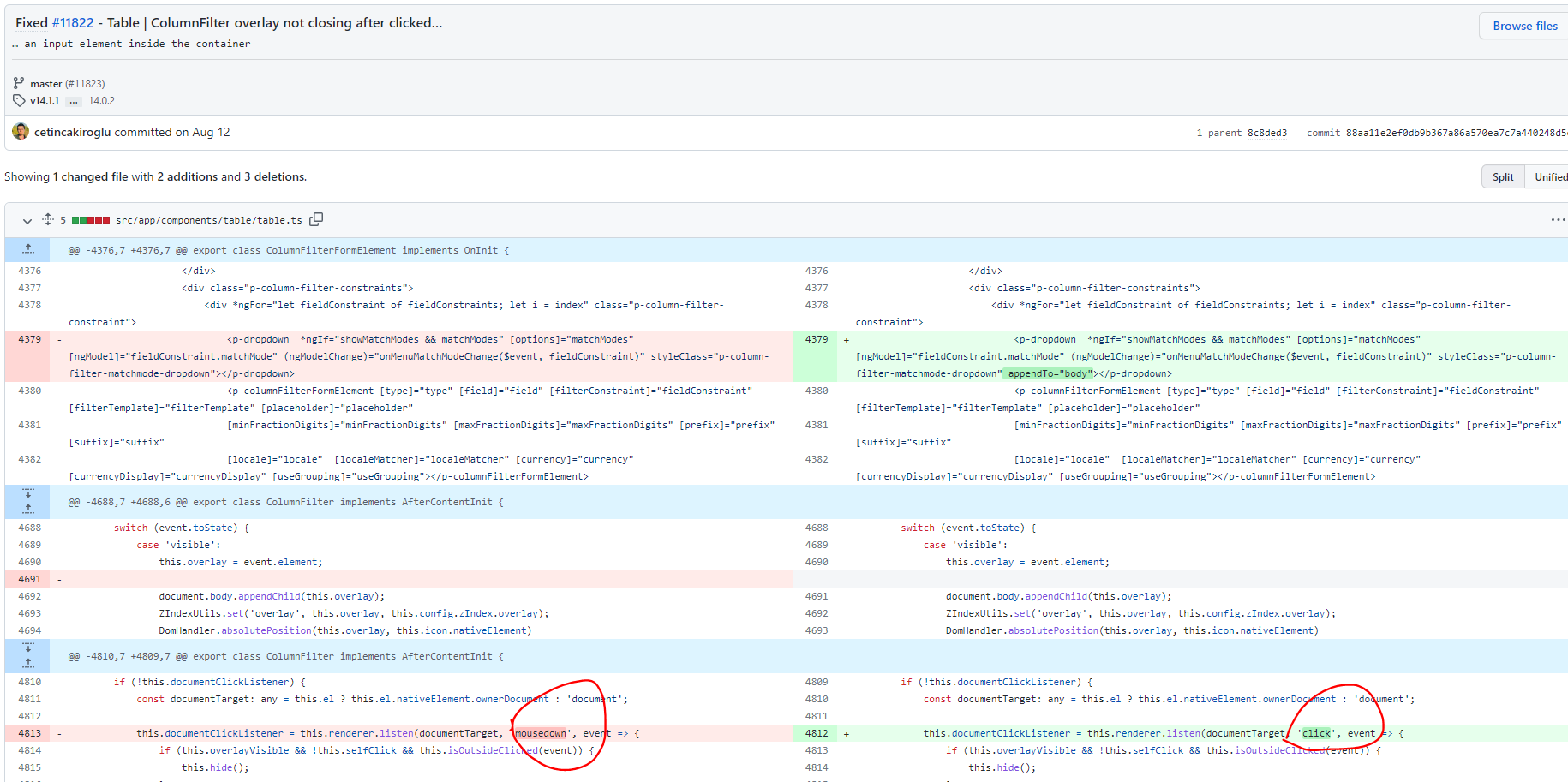 Component Filter Issue In Clicks Down In The Element · Issue 11981 · Primefacesprimeng · Github