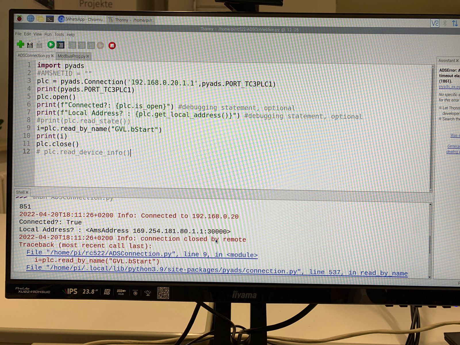 Connection Raspberry Pi with TwinCat · Issue #254 · stlehmann/pyads · GitHub