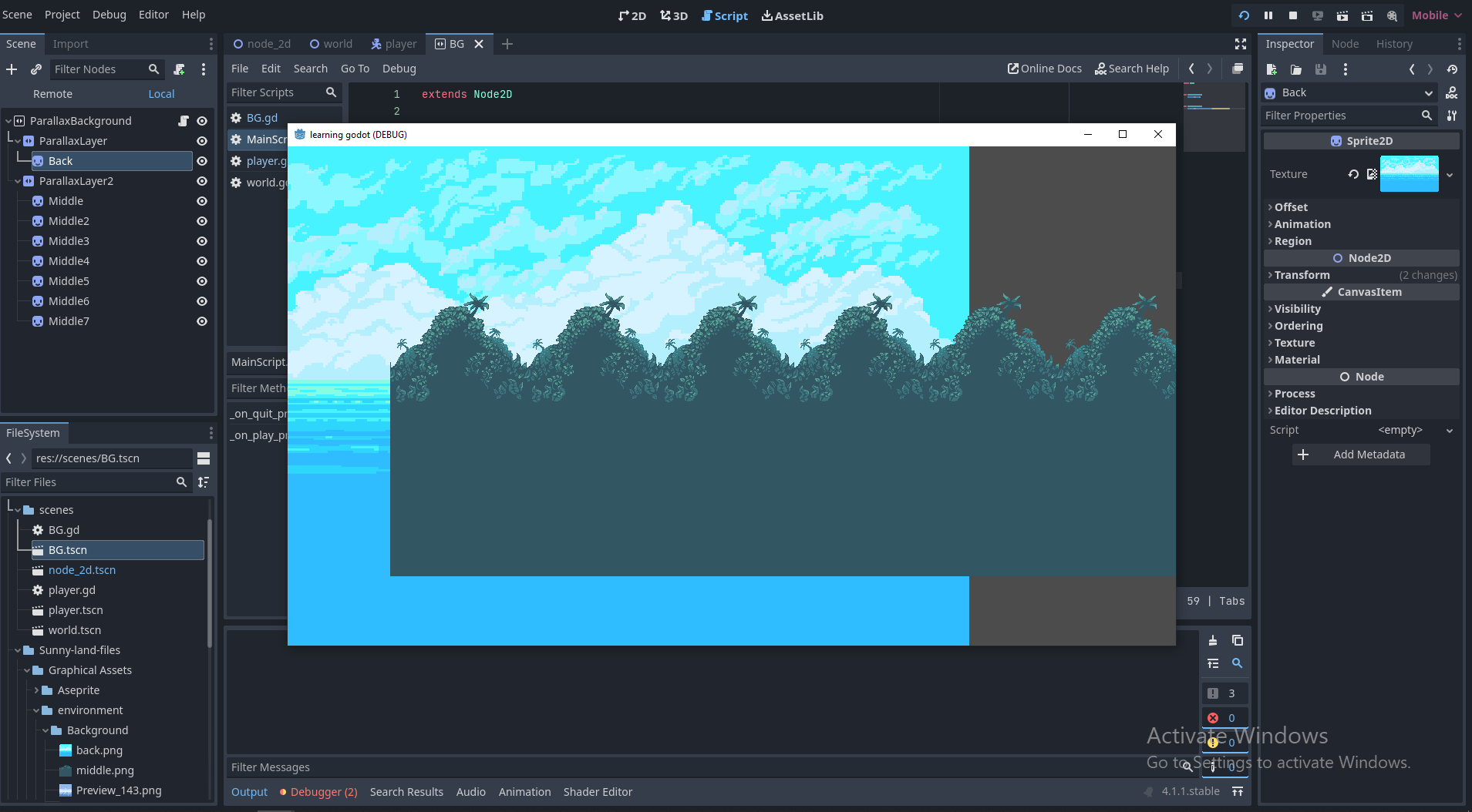 Issue With Parallax Layers And Mirroring · Issue 82380 · Godotengine