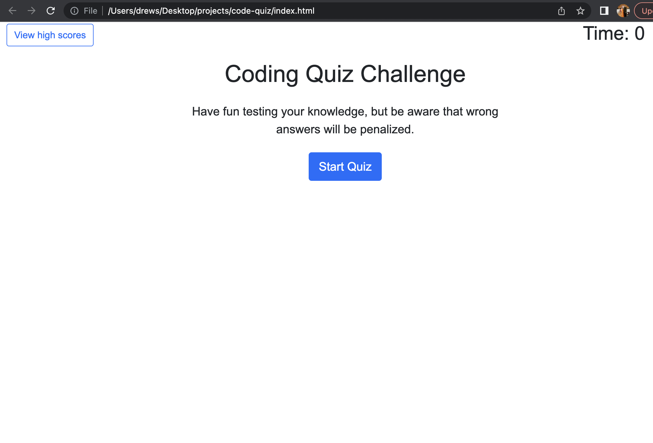 GitHub - DrewMcKinney23/code-quiz