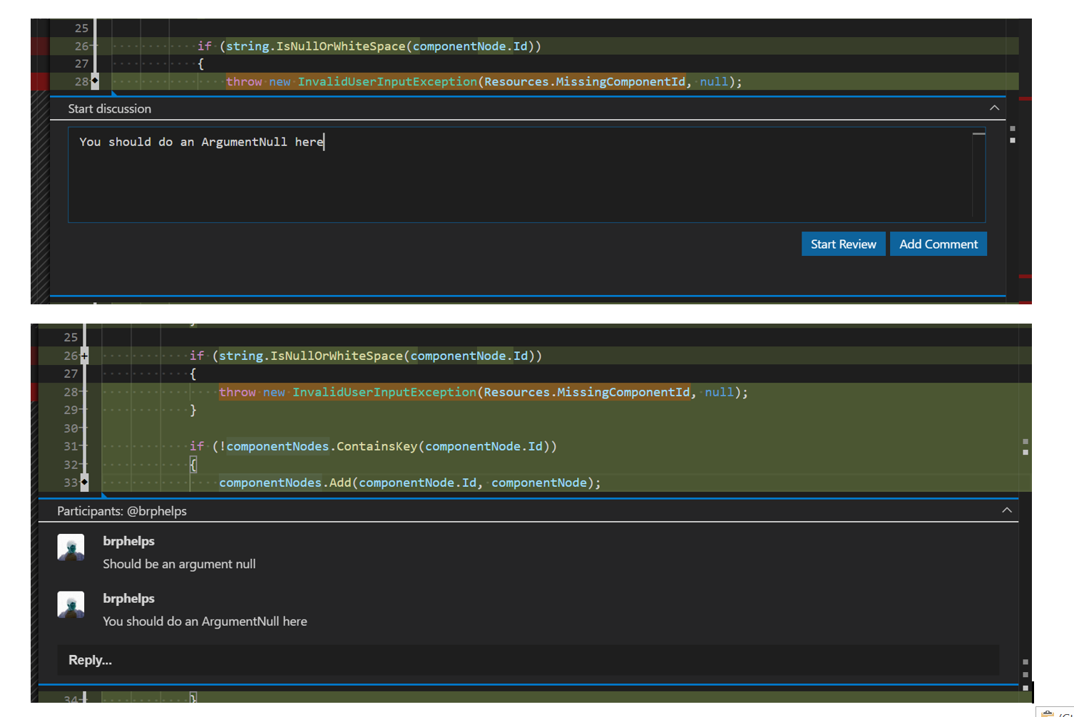 PR comments being added at wrong places, certain parts of the change ...